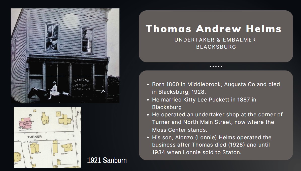 Thomas A. Helms, Undertaker in Blacksburg, Virginia – Gathering ...
