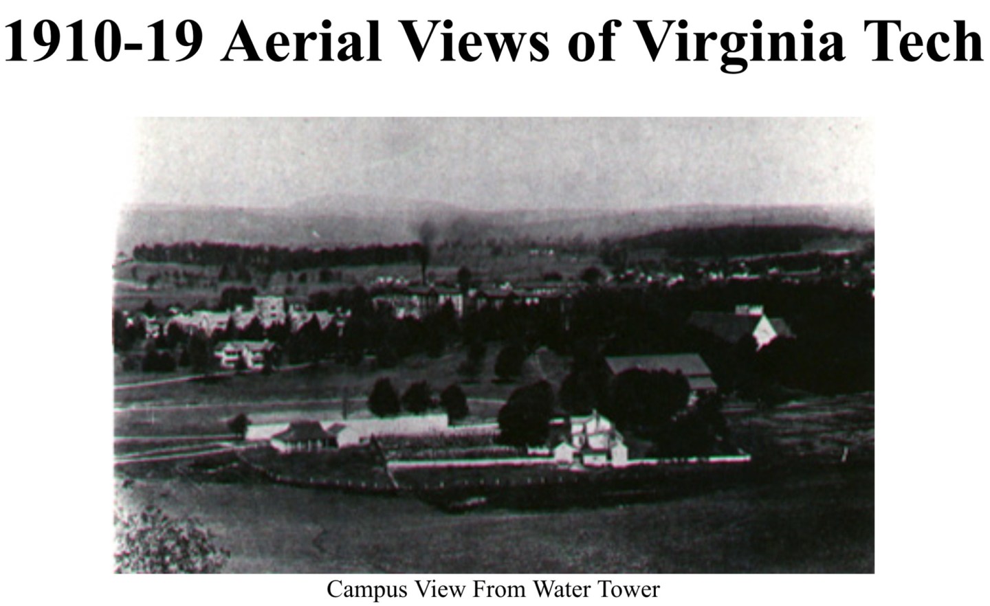 Aerial views of the VT campus over the years – Gathering Blacksburg History
